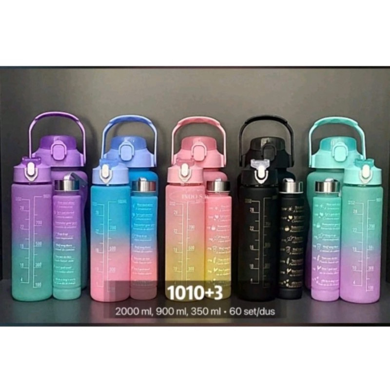 Jual BOTOL MINUM GRADASI BERANAK 3in 1 KOREA 2L + 1000ML + 500ML SET ...