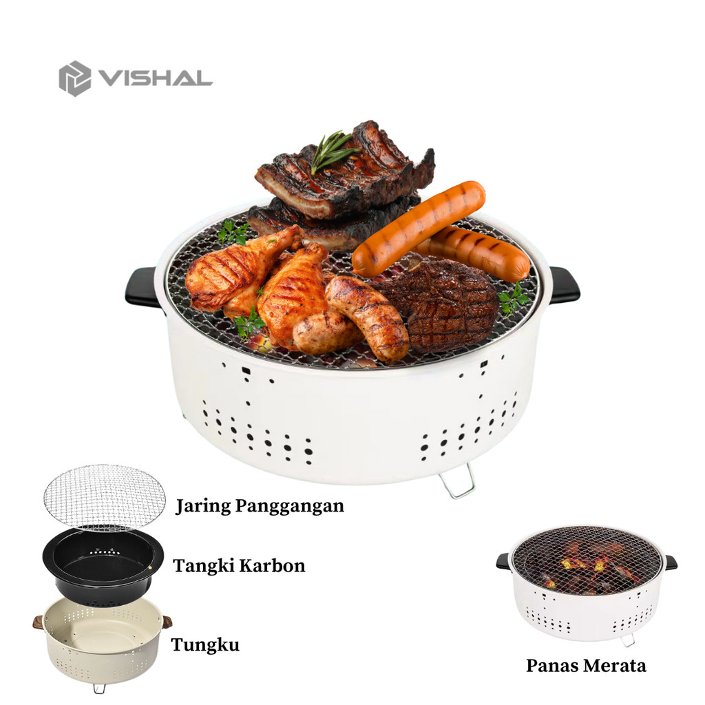 Jual VISHAL Grill Pan Multifungsi Pemanggang Bulat Barbeque/ Alat ...