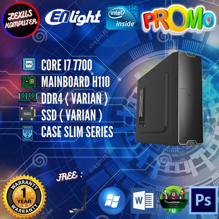 Jual PC Komputer Cpu Rakitan Office Kantor Admin Core i7 7700 DDR4 LX100 | Shopee Indonesia