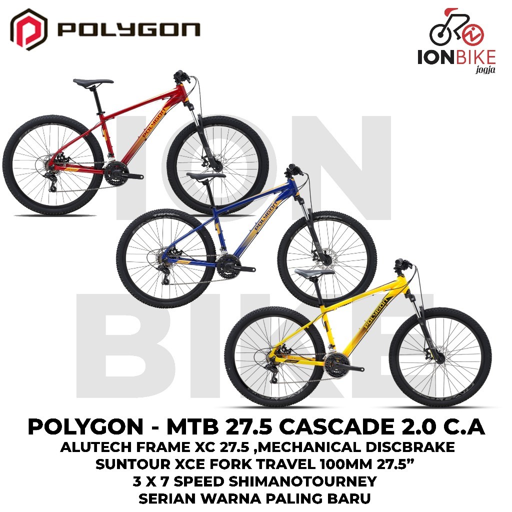 Jual Sepeda MTB 27.5 Inch Polygon Cascade 2 Frame Alloy Ringan Terbaru 2.0 Allumunium Gunung ...