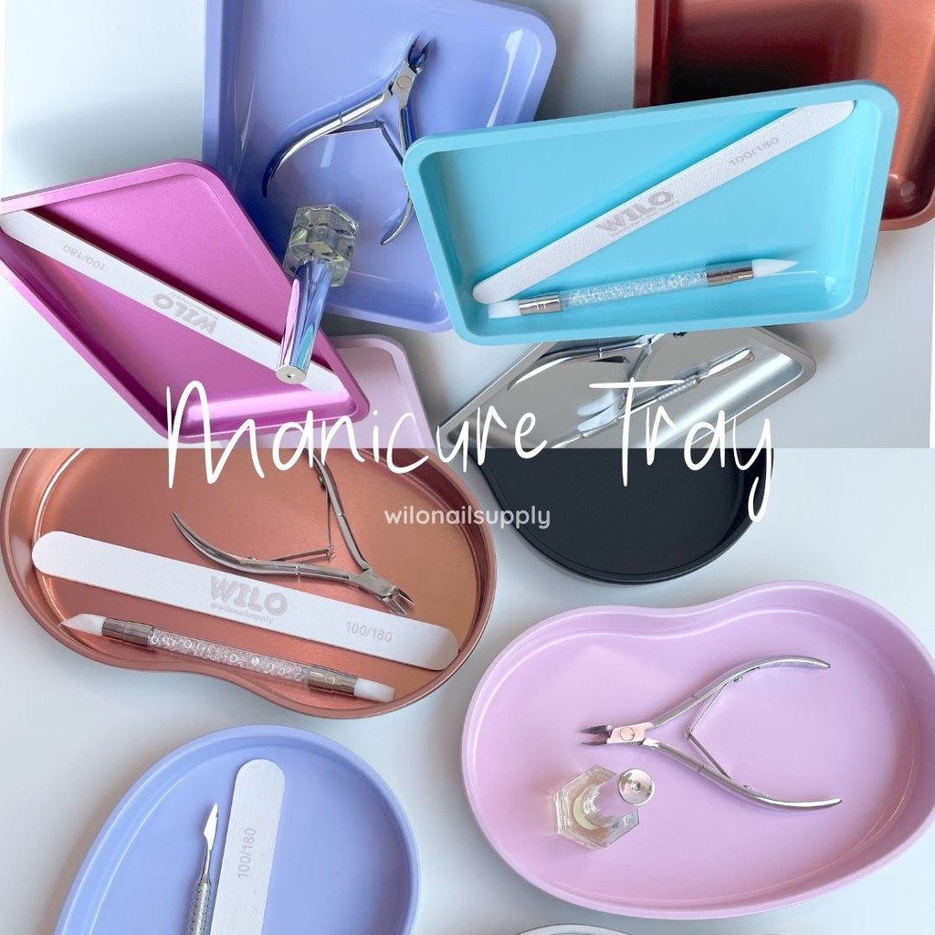 Jual RUKA Manicure Tray Stainless Colorful | Tray for Nail Art Tools ...