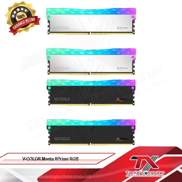 Jual V-COLOR Manta XPrism Black / White RGB 32GB (16GBx2) DDR5 6200MHz | Ram PC DDR5 RGB ...