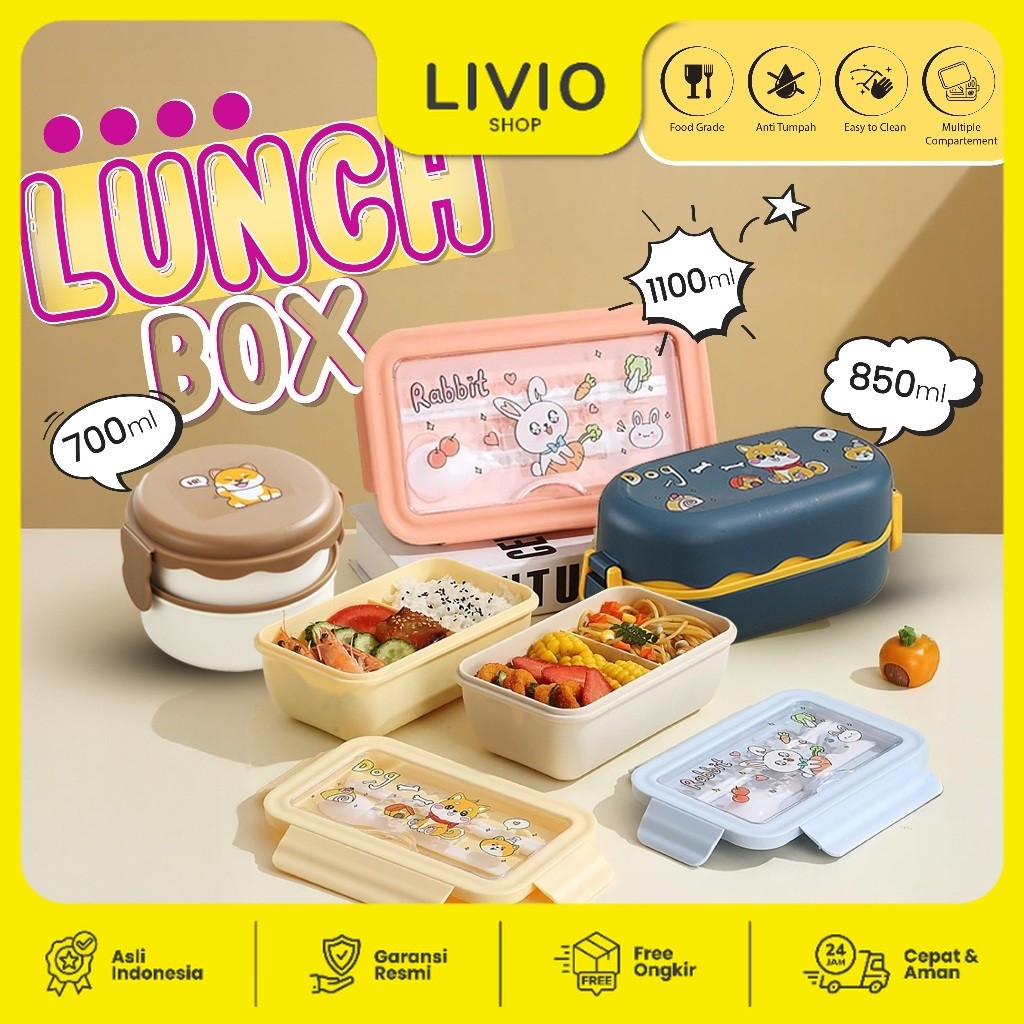 Jual Goto Hachi Lunch Box Bento Tempat Bekal Makan Anak Lucu Anti ...