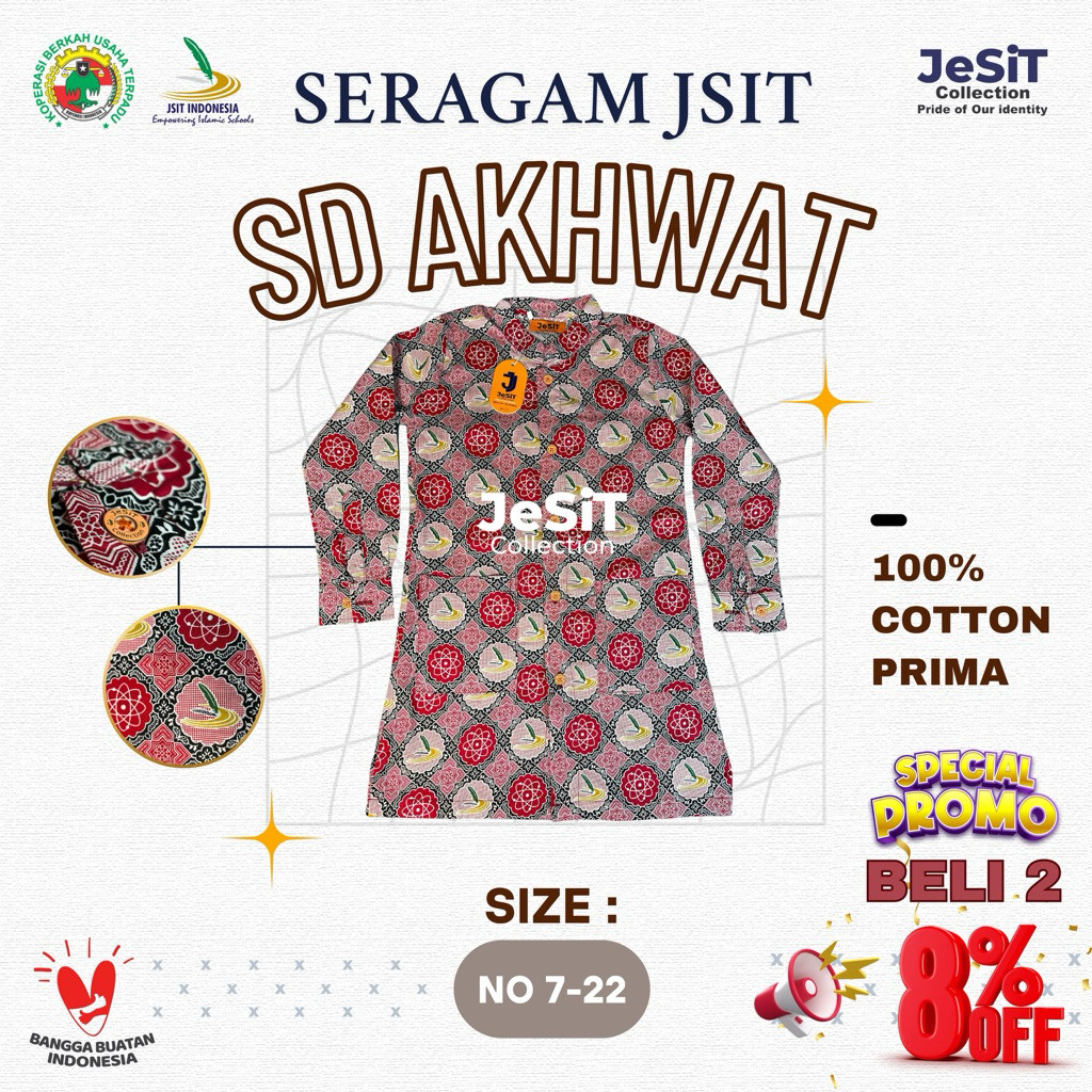 Jual NEROSHOP Baju Batik JSIT SD Akhwat Merk Jesit/Tunik/ORI | Shopee ...