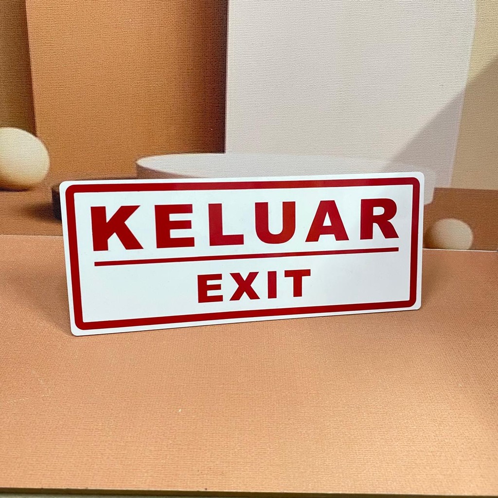 Jual KI PAPAN AKRILIK RAMBU KELUAR EXIT DAN MASUK IN 2MM BAHAN AKRILIK ...