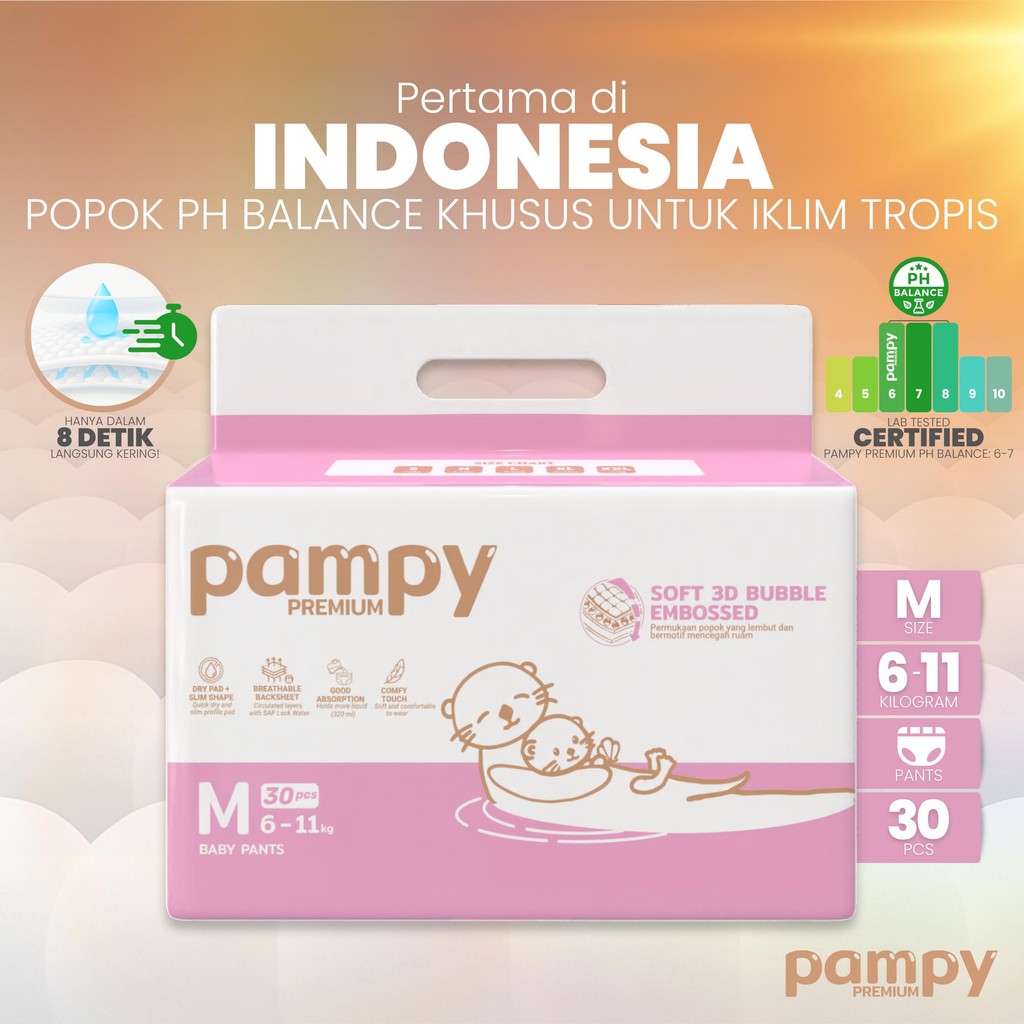 Jual Pampy Premium Baby Pants M (30 pcs) – Popok PH Balance Pertama di ...