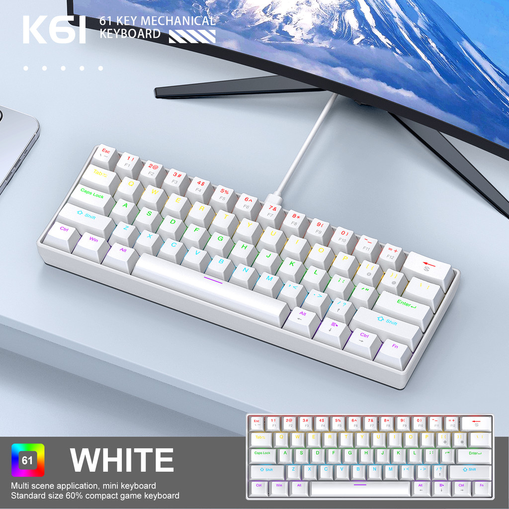 Jual 60% Portable Wired Mini Mechanical Keyboard, APAYADO K61 Mini ...