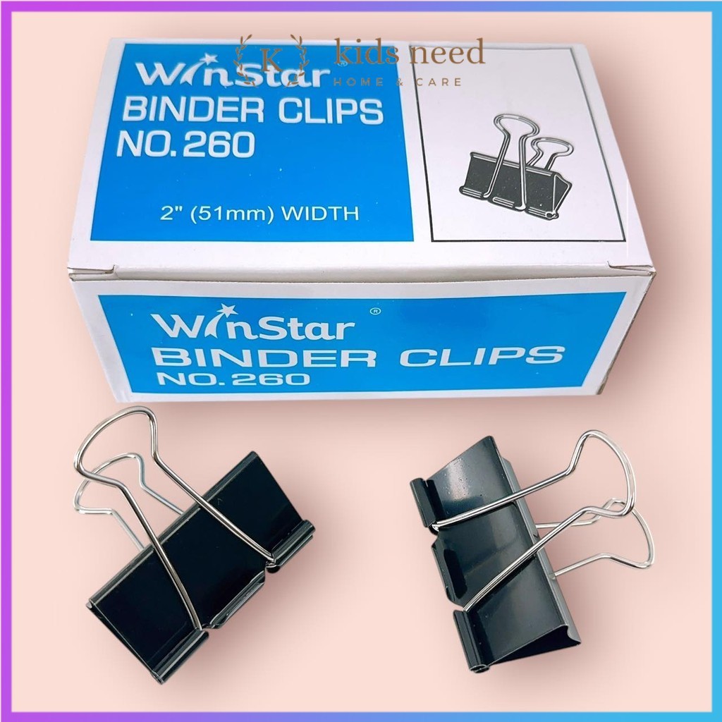 Jual (1 Box) Binder Klip 105 107 111 155 200 260 Binder Clips Penjepit ...