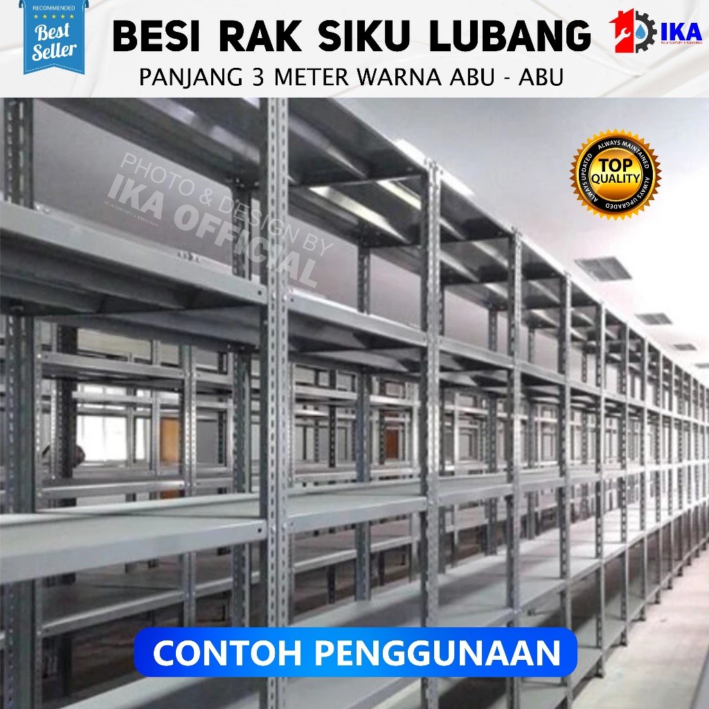 Jual SAB Rak Siku Lubang Tipis 3 Meter Free 2 Plat Segitiga / Besi Siku ...