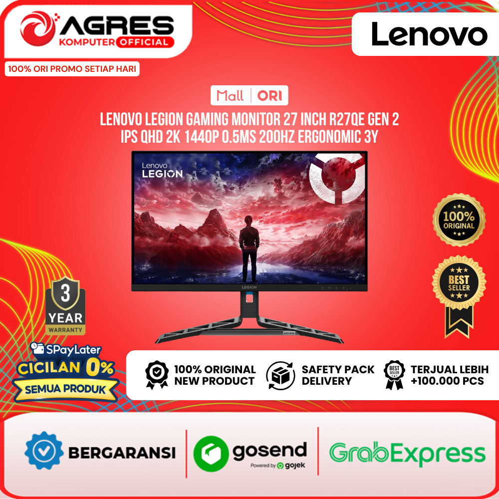 Jual LENOVO LEGION GAMING MONITOR 27 INCH R27QE GEN 2 IPS QHD 2K 1440P ...