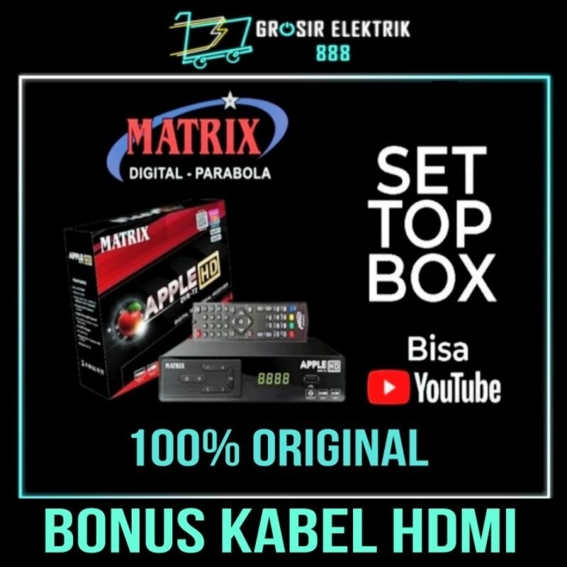 Jual Set Top Box TV Digital STB Matrix Apple DVBT2 HD Merah | Shopee ...