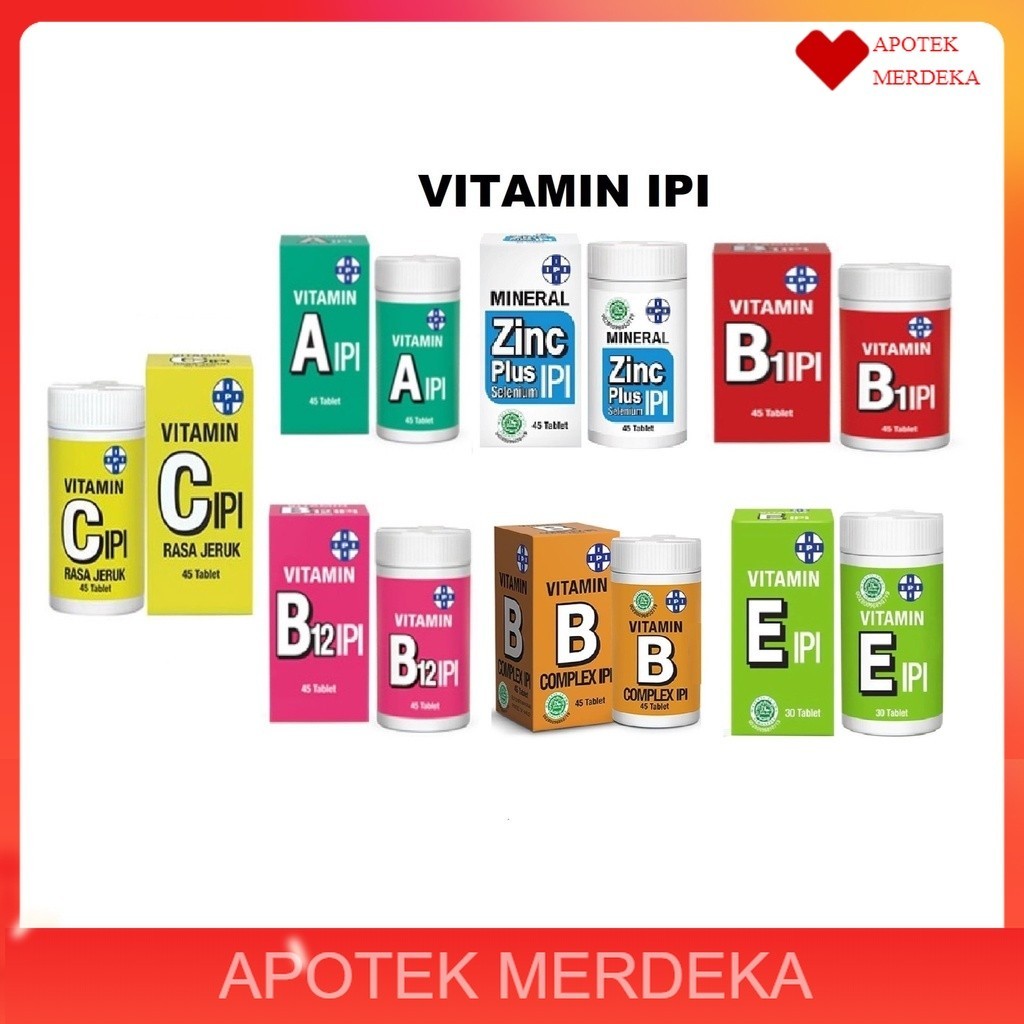 Jual Vitamin IPI / Vitamin A , B1 , B Complex , B12 , C , E , Zink Zinc ...