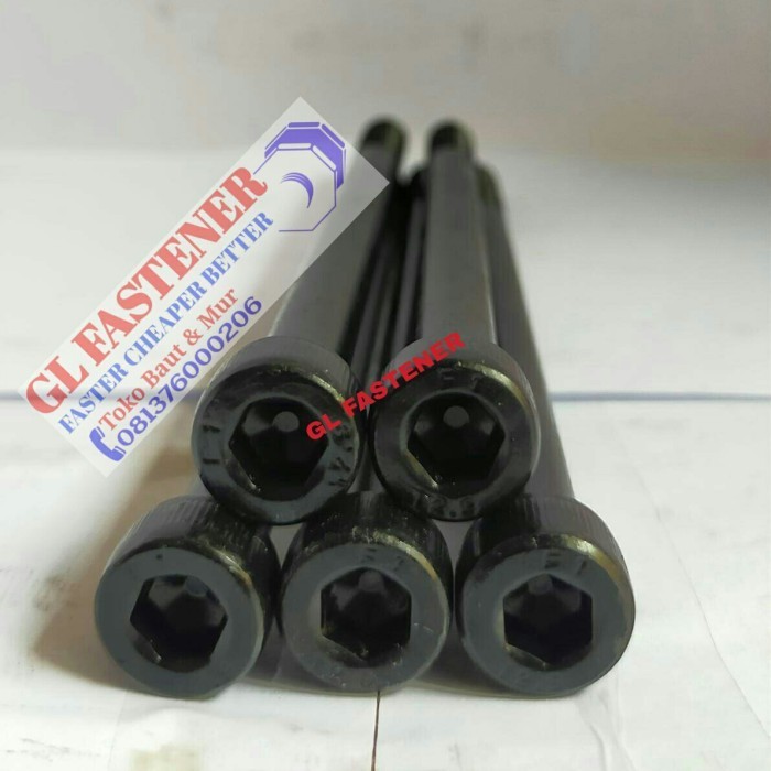 Jual Baut L Baja M8 x 120 Hitam / Socket Cap Screw Grade 12.9 BL P1.25 L6 | Shopee Indonesia