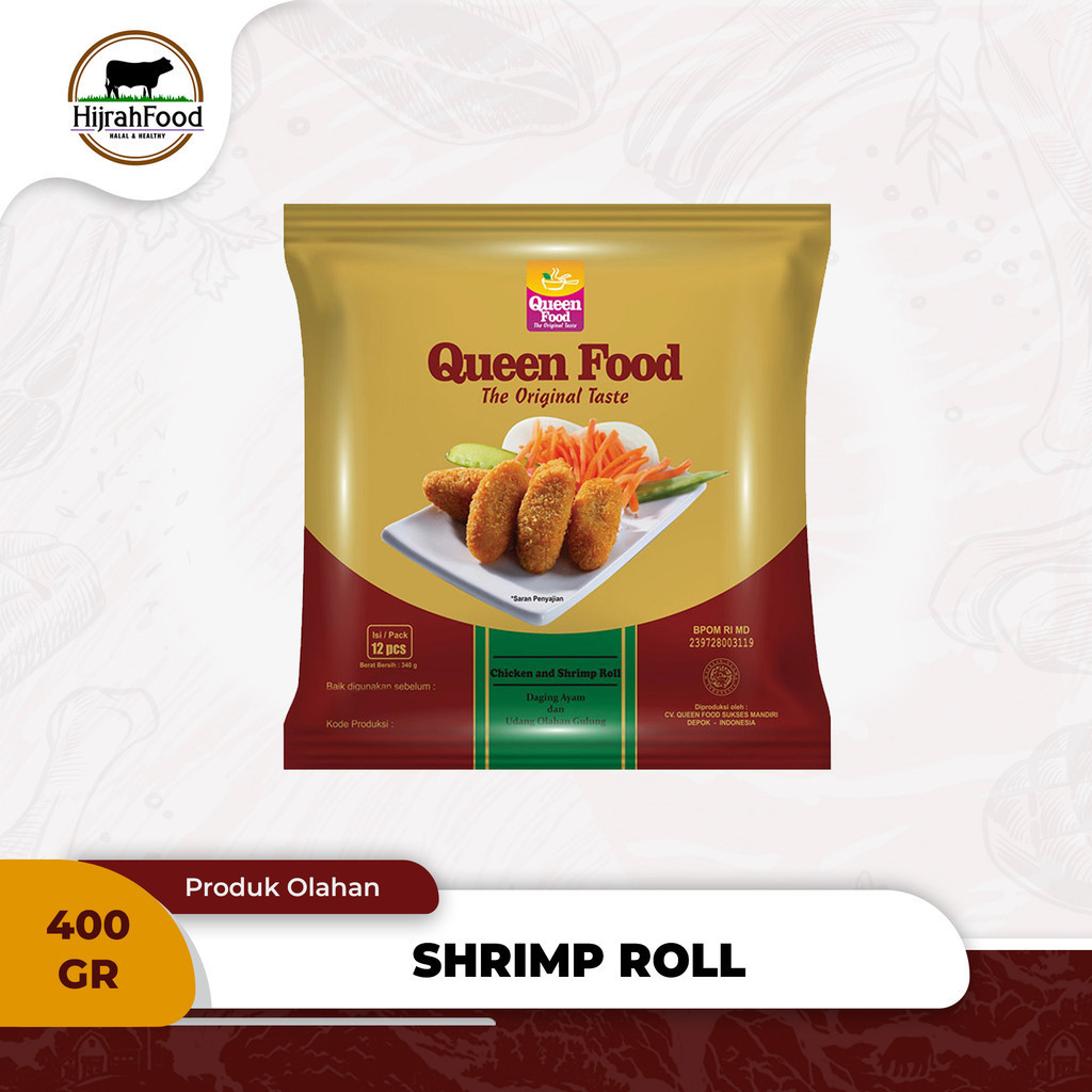Jual Queen Food Shrimp Roll 340 gram Olahan Udang Gulung Tepung Ala ...