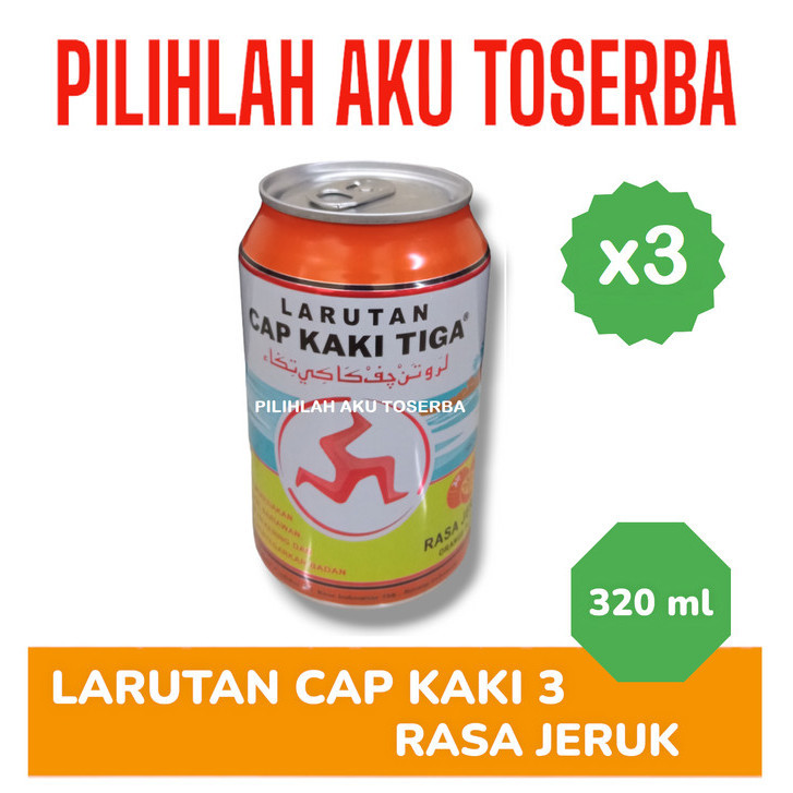 Jual Larutan Penyegar CAP KAKI 3 Rasa JERUK KALENG 320 ml - ( HARGA 3 Kaleng ) | Shopee Indonesia