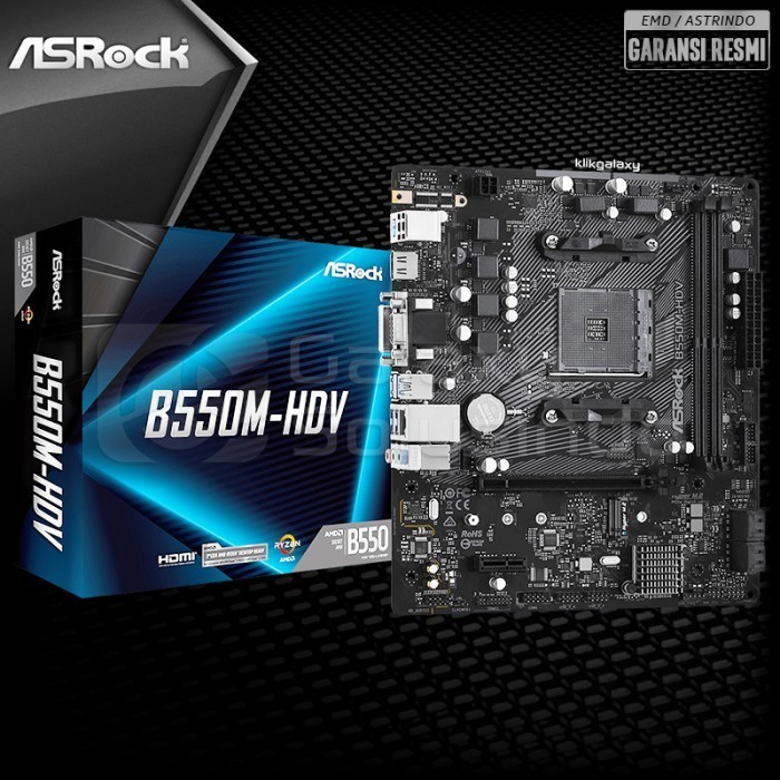 Jual ASRock B550M-HDV (AMD AM4, B550, DDR4) - Motherboard | Shopee ...