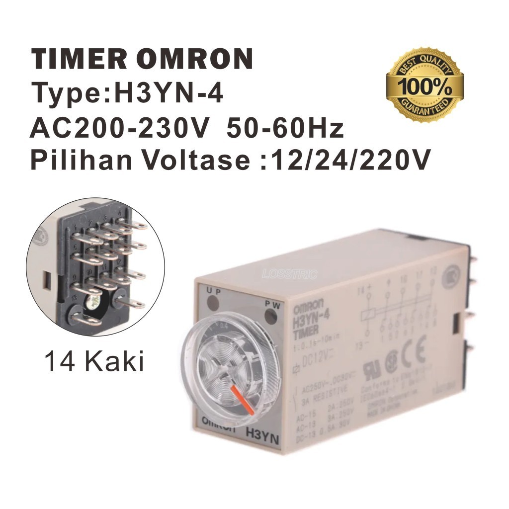 Jual TIMER OMRON H3YN-4 14PIN 12VDC/24VDC/220VAC | Shopee Indonesia