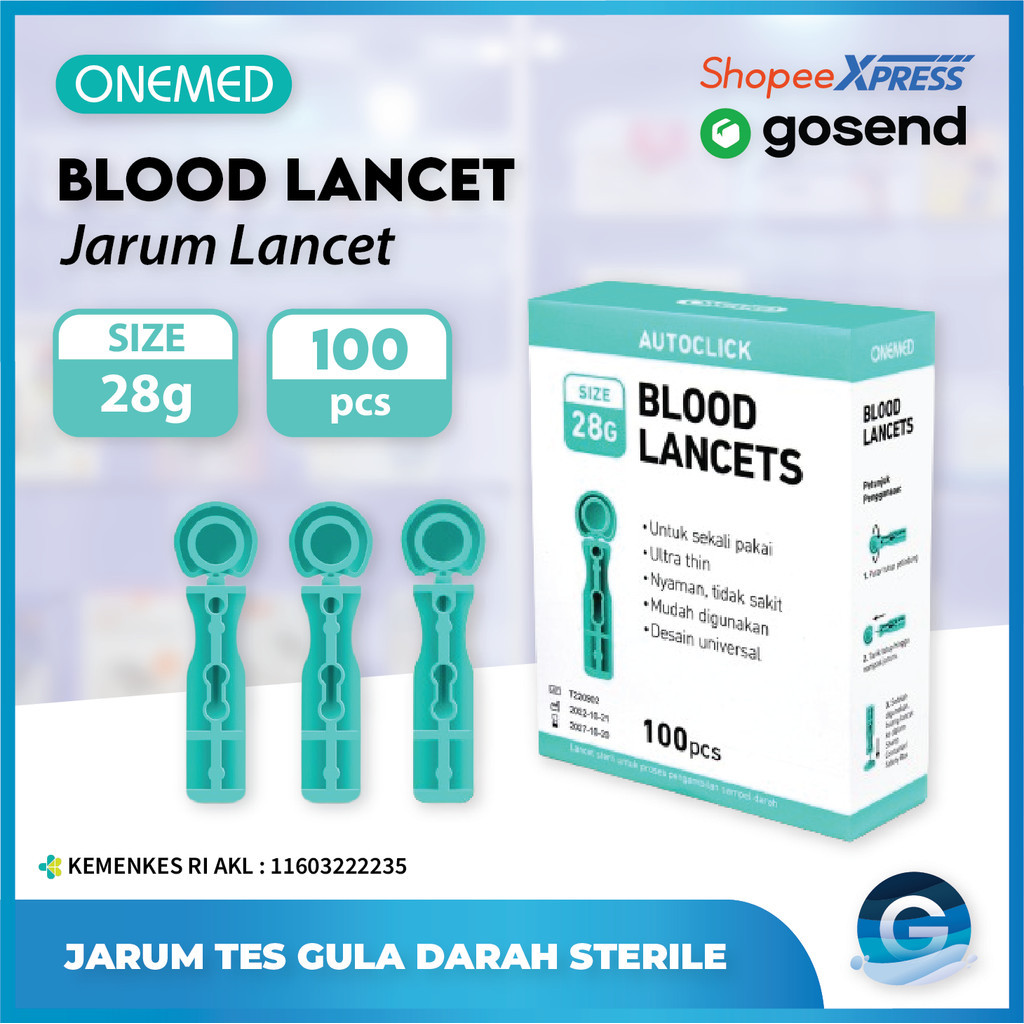 Jual Blood Lancet Onemed 28 G - Lancet Tepat untuk Pengambilan Sampel ...