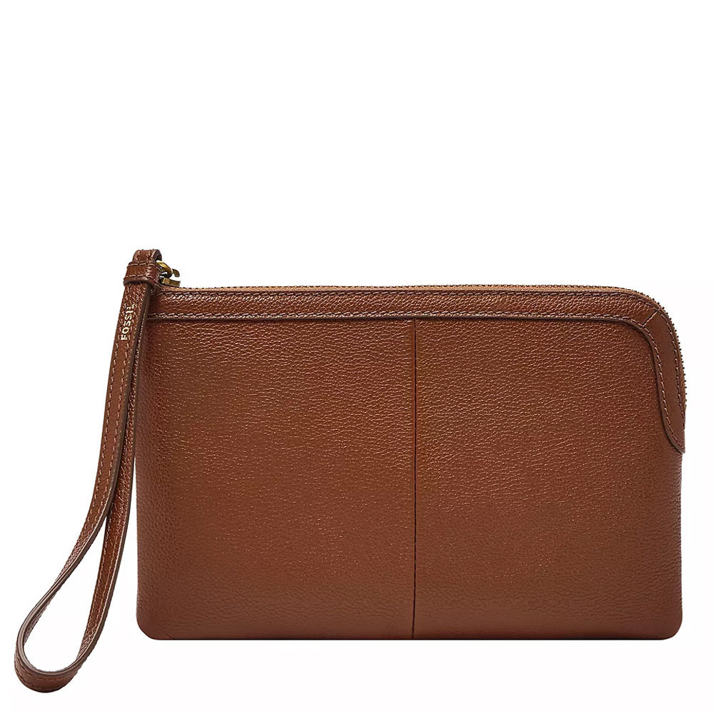 Jual Fossil Sofia Large Wristlet Medium Brown | Shopee Indonesia