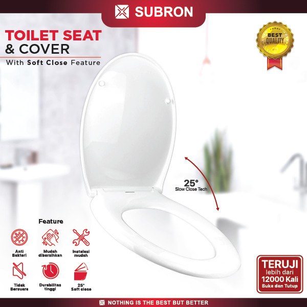 Jual SUBRON Toilet Seat Cover Soft Close Feature Jet Washer Set ...