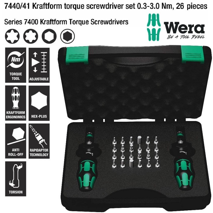 Jual Wera 05074738001 - Obeng Torsi Set Torque Screwdriver 0.3-3.0 Nm ...