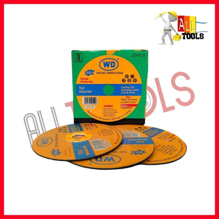 Jual WD BATU POTONG BESI GERINDA SLEPAN 4" 4 X 1.2 FULL STIKER PER BOX ...
