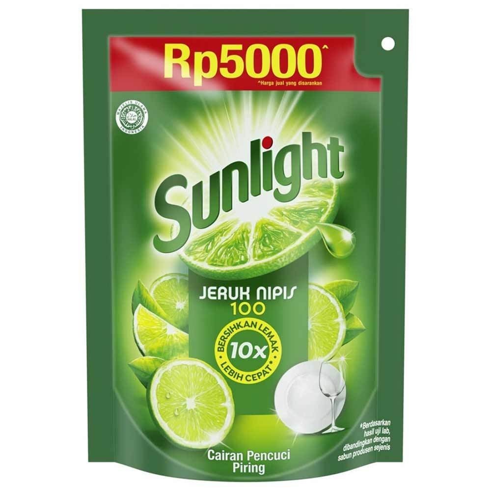Jual SUNLIGHT CAIRAN PENCUCI PIRING REFFIL POUCH JERUK NIPIS 220 ML | Shopee Indonesia