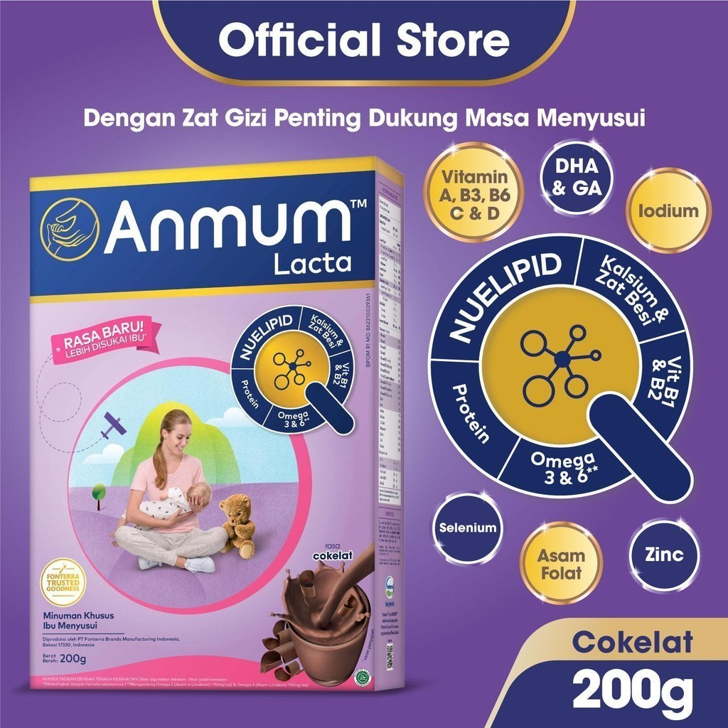 Jual Anmum Lacta Chocolate 200gr - Minuman Khusus Ibu Menyusui | Shopee ...