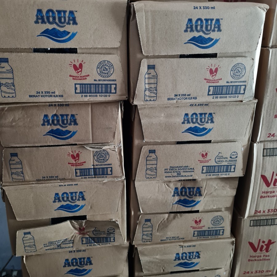 Jual Aqua Botol 330 ml 1 Dus | Shopee Indonesia