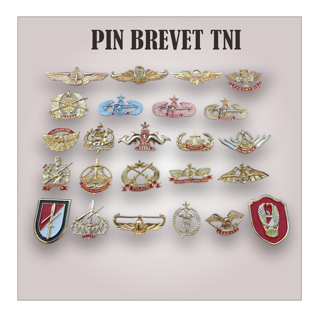 Jual EXCLUSIVE_ATRIBUT Wing / Brevet / Brivet TNI AD / Brevet TNI AU ...