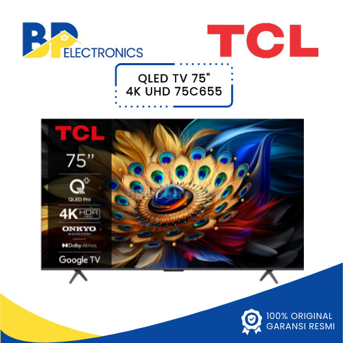 Jual TCL 75C655 QLED PRO 4K UHD Smart Google TV w/ ONKYO 2.1CH 75 Inch GARANSI RESMI | Shopee ...