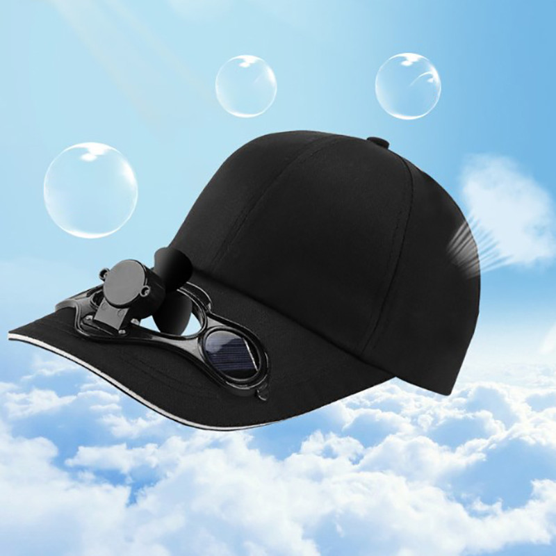 Jual Breathable Cooling Fan Hat Sunscreen Fan Sun Visor Hat Fishing Hat ...