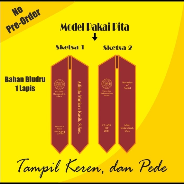 Jual PROMO!! - Selempang Class of, Slempang Bludru, Slempang Wisuda ...