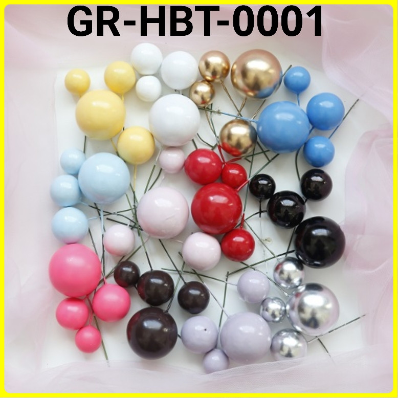 Jual GR-HBT-0001 Cake topper hiasan kue bola emas perak biru pink putih - CZ | Shopee Indonesia