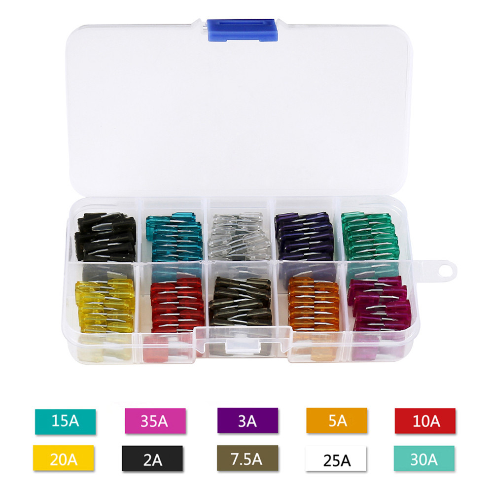 Jual 120Pcs Blade Fuses Assortment Kit Colorful Replacement Automotive Fuses Mini Standard Blade ...
