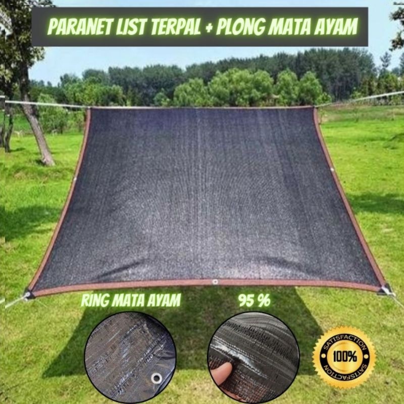 Jual jaring paranet list terpal dan plong ukuran 6x4 kerapatan 95% ...