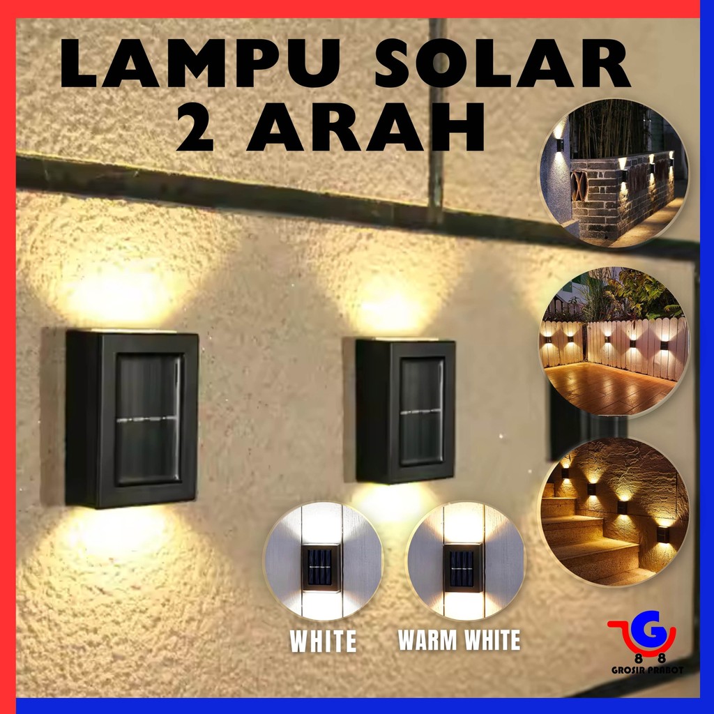 Jual Lampu Dinding 2 arah LED Atas Bawah Tenaga Surya sinar matahari ...