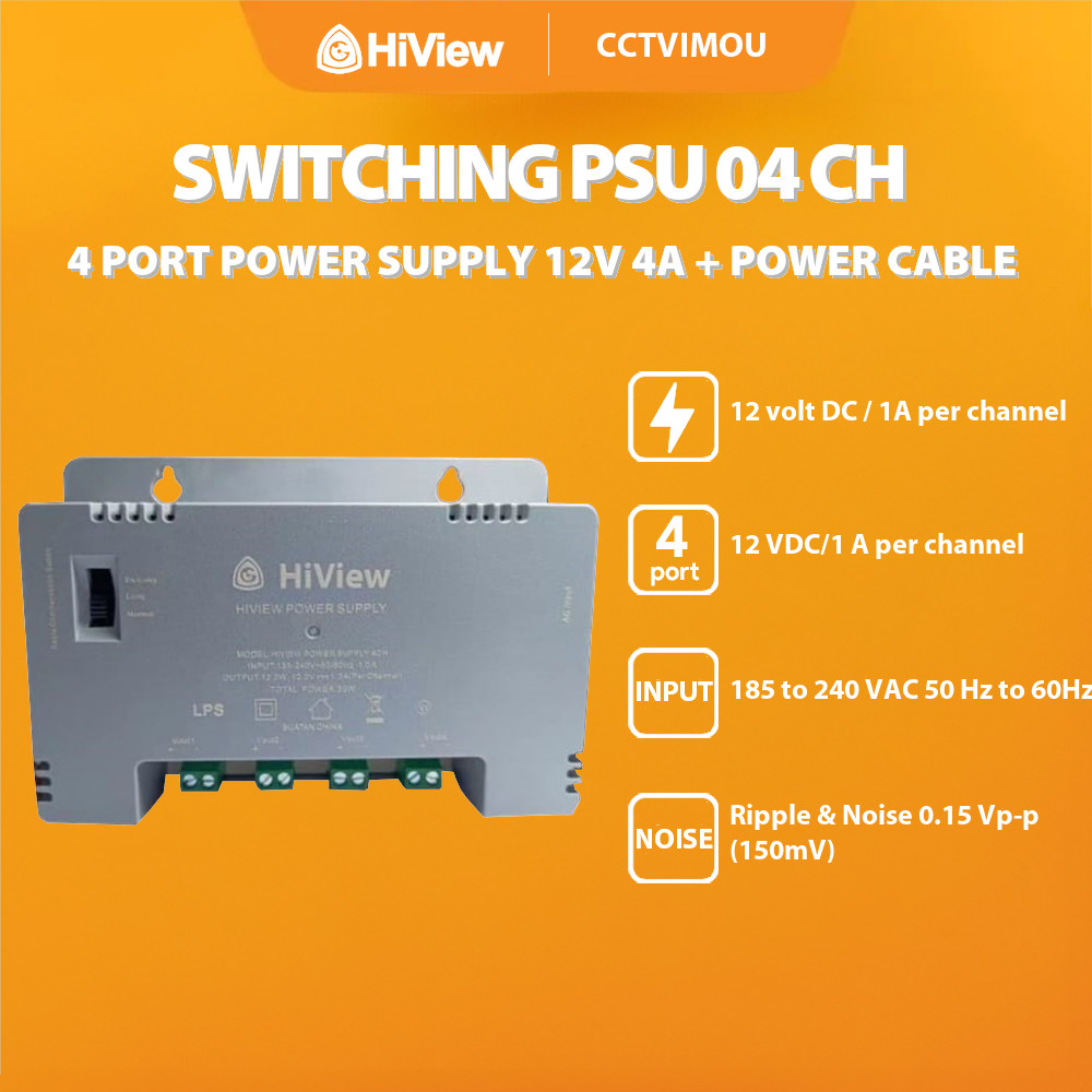 Jual HIVIEW HIK-PSU-4CH 4 PORT POWER SUPPLY CCTV PSU 12V 4A + POWER ...