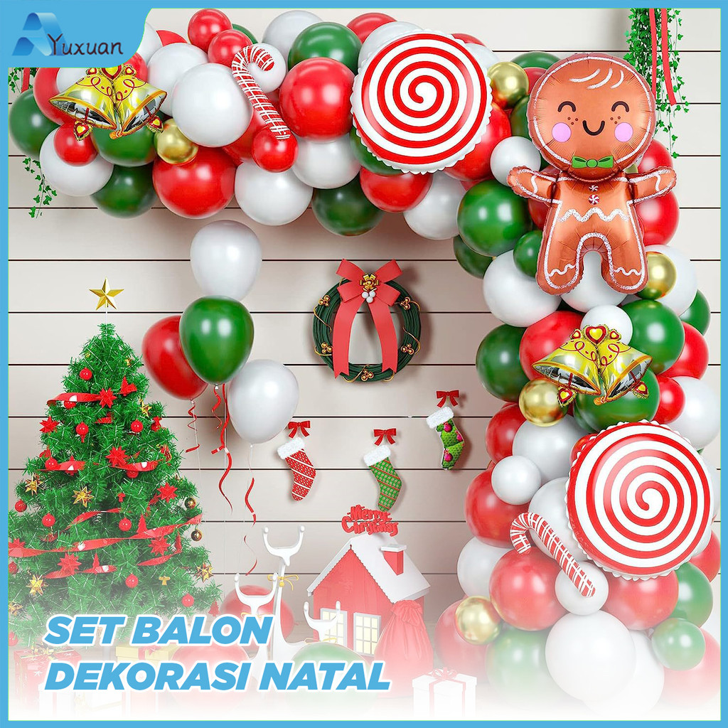 Jual Yuxuan - Dekorasi Hiasan Balon Natal Merry Christmas Decoration ...
