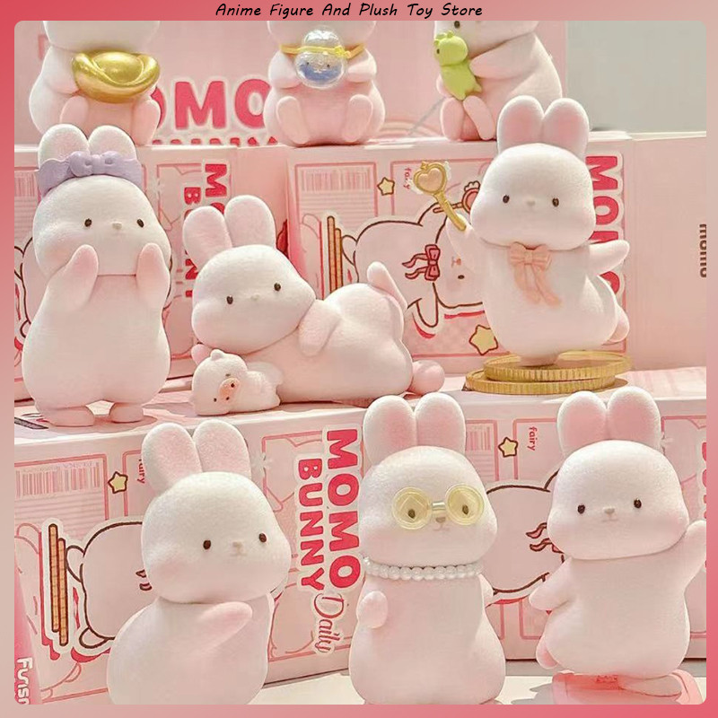 Jual MOMO Bunny Daily Day Series Blind Box Kawaii Cartoon Flocking MOMO ...