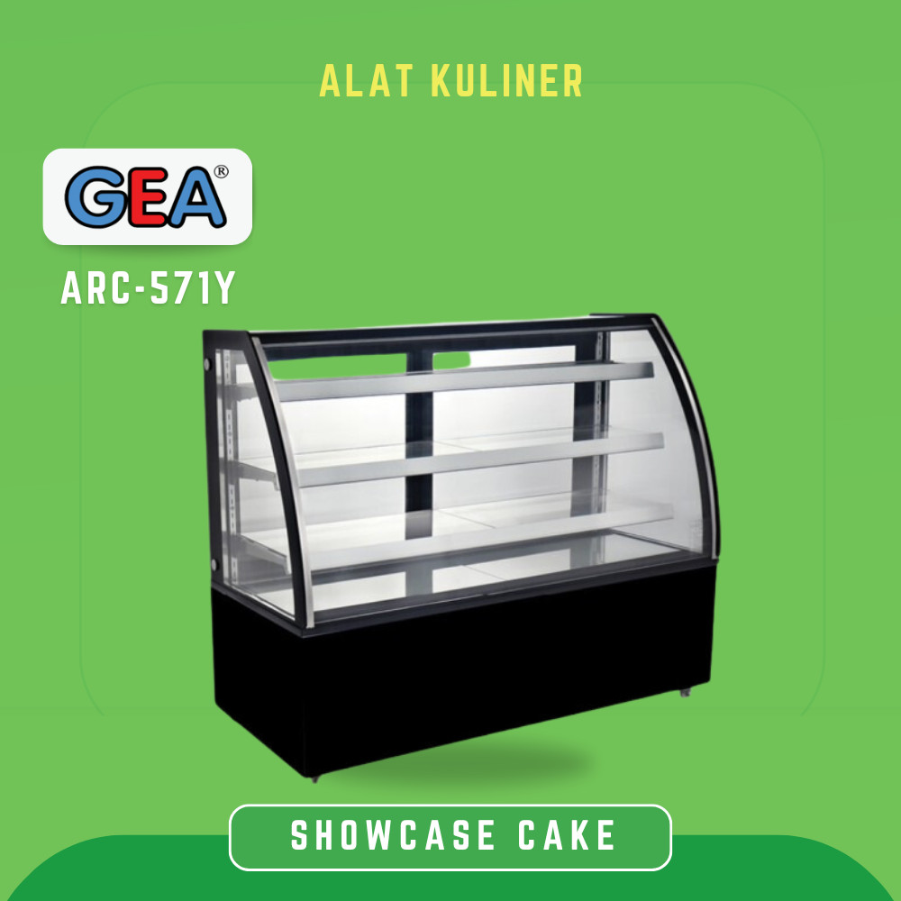 Jual GEA ARC 571Y ARC-571Y CURVED GLASS CAKE SHOWCASE KULKAS KUE 3 RAK ...