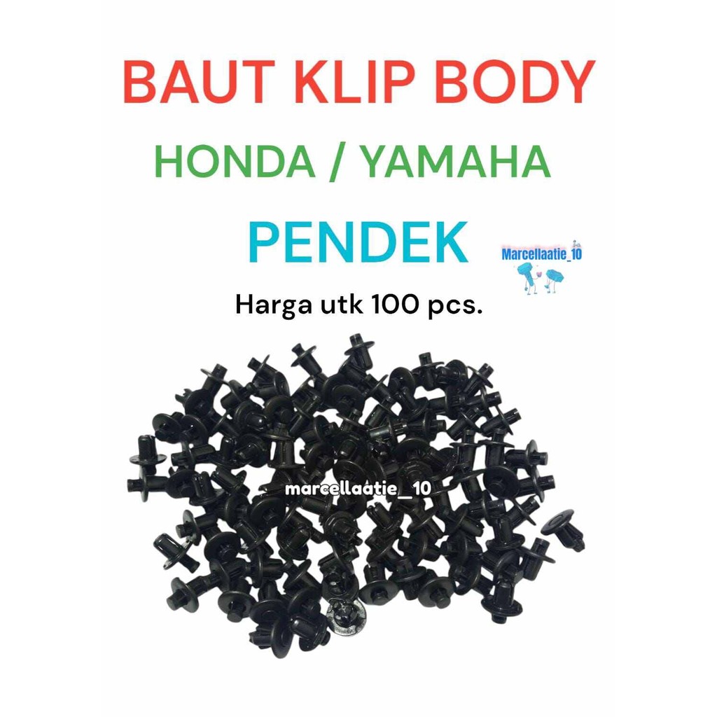 Jual 100 pcs Klip Body PENDEK Motor Nmax Vario PCX Aerox Beat Lexi ...