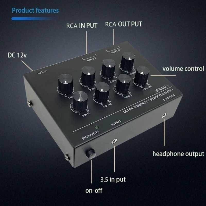 Jual Micro Audio Equalizer Preamp 7 Band Fine Tune for KTV Karaoke ...