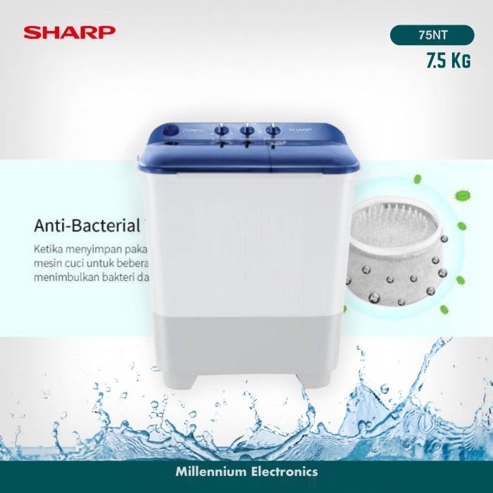 Jual MESIN CUCI SHARP EST 75 NT 7KG 2 TABUNG 75NT 7 KG PUREMAGIC LOW ...