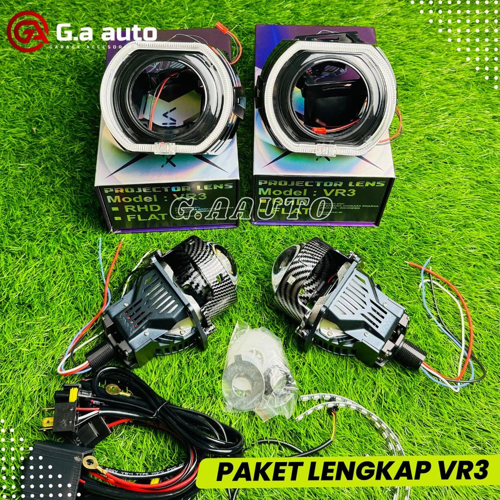 Jual Paket Lengkap Projector Biled VR3 3 Inch Dual Prism Led Mobil ...