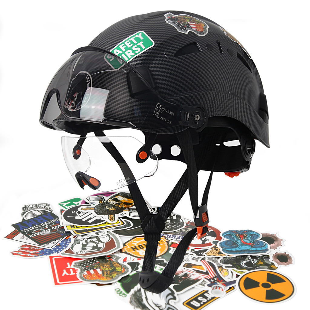 Jual CE Industrial Safety Helmet w/ Visor Built In Goggle 50Pcs ...