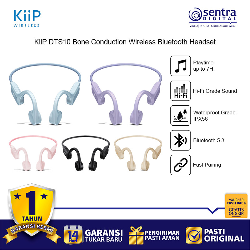 Jual Bone Conduction Wireless Bluetooth 5.3 Headset KiiP DTS10 Headphone Earphone | Shopee Indonesia