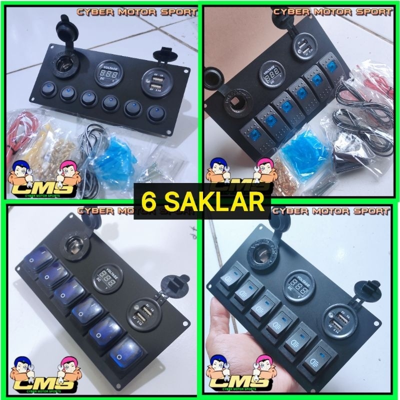 Jual switch on off 6 saklar universal mobil offroad bus truck boat ...