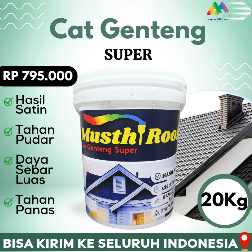 Jual Cat Genteng/Cat Atap Super MusthiRoof 20 Kg Utk Seng Spandek Metal ...