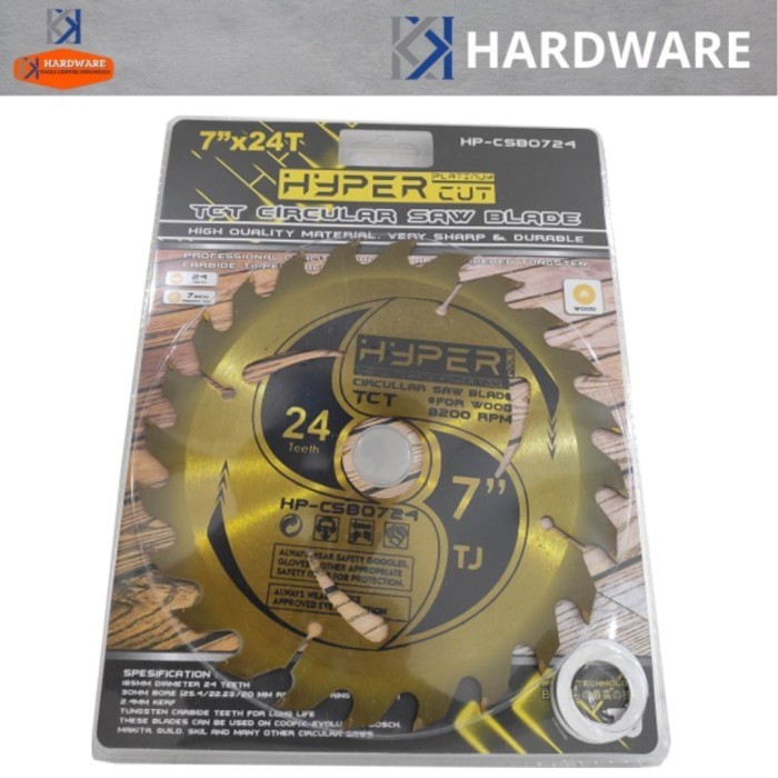 Jual Mata Circular Saw Kayu 7 inch 24T Hyper HP-CSB0724 | Shopee Indonesia